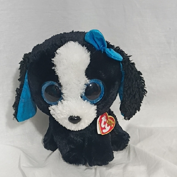 Ty | Toys | Nwt Ty Beanie Boos Tracey The Dog Plush Toy Black Dog Blue ...